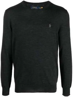 Polo Ralph Lauren Embroidered Knit Jumper - Grey