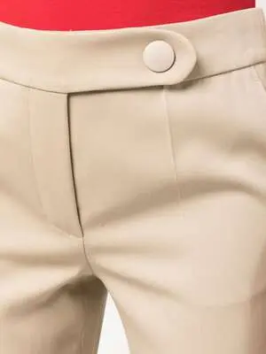 LANVIN Mid-rise Cropped Wool Trousers - Neutrals