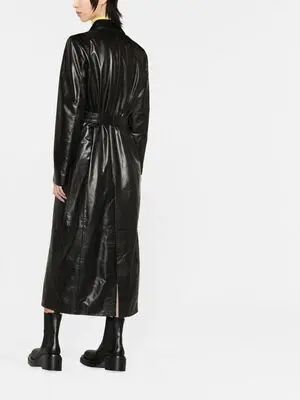 Drome Belted Leather Trench Coat