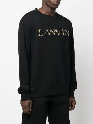 LANVIN Embroidered-logo Sweatshirt - Black