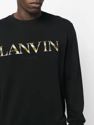LANVIN Embroidered-logo Sweatshirt - Black