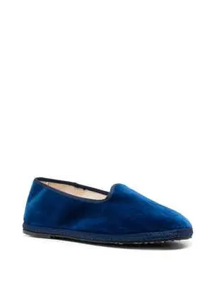 SCAROSSO Velvet Slip-on Loafers