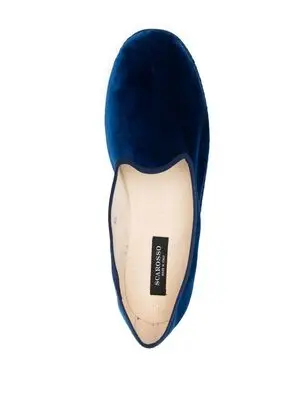SCAROSSO Velvet Slip-on Loafers