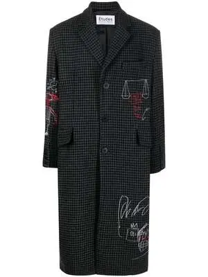 ÉTUDES STUDIO Houndstooth Wool Blend Coat