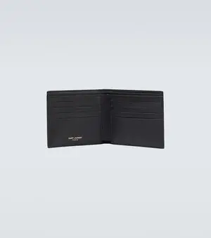 Saint Laurent East/west Croc-effect Bifold Wallet - Black