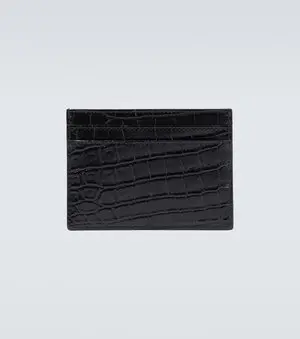 Saint Laurent Croc-effect Leather Card Holder