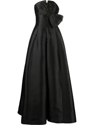 Alberta Ferretti Bow-embellished Evening Gown