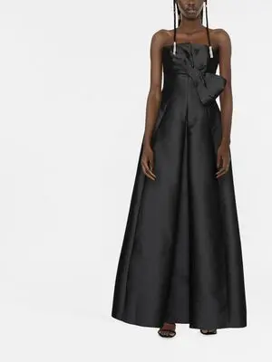 Alberta Ferretti Bow-embellished Evening Gown