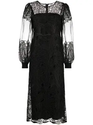 Alberta Ferretti Lace-overlay Midi Dress