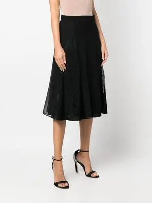Alberta Ferretti Midi Skirt With Lace Inserts