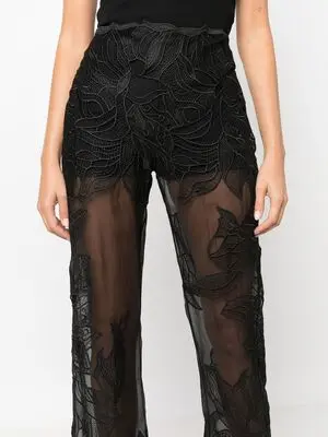 Alberta Ferretti Embroidered Lace Sheer Trousers