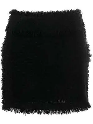 Alberta Ferretti Tweed-design Mini Skirt - Black