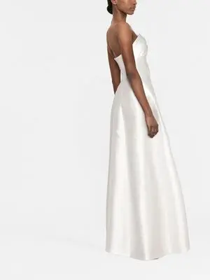 Alberta Ferretti Bow-embellished Evening Gown - White