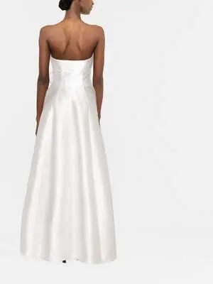 Alberta Ferretti Bow-embellished Evening Gown - White