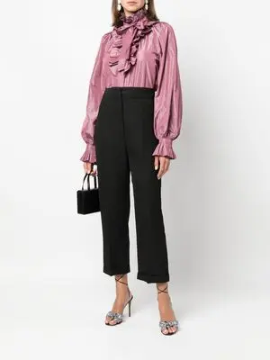 Alberta Ferretti Ruffled Long-sleeve Shirt