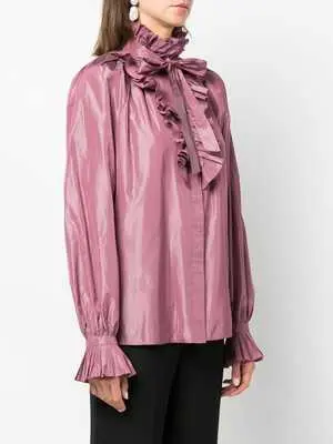 Alberta Ferretti Ruffled Long-sleeve Shirt