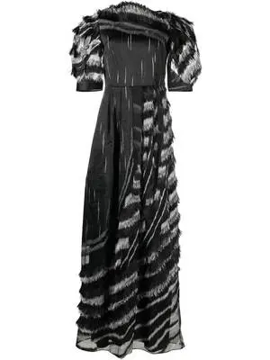 Alberta Ferretti Multi-stripe Evening Gown