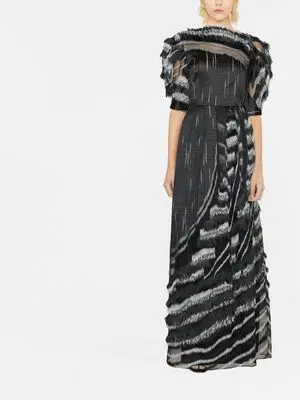 Alberta Ferretti Multi-stripe Evening Gown