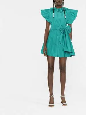 Alberta Ferretti Bow-detail Flared Dress