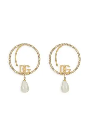 Dolce & Gabbana Dg Logo Hoop Earrings - Gold