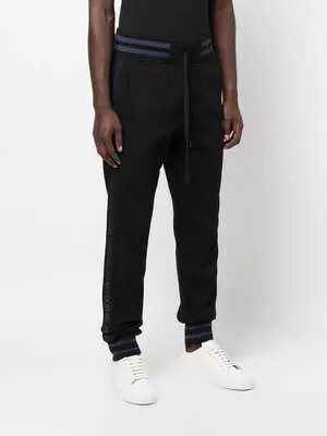 Versace Logo-stripe Track Pants - Black