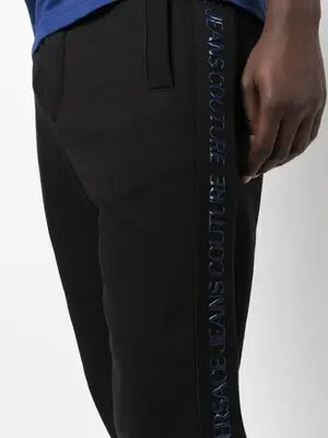 Versace Logo-stripe Track Pants - Black