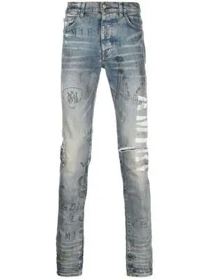 Amiri Slim-fit Illustration Print Jeans