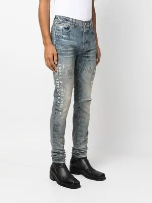 Amiri Slim-fit Illustration Print Jeans