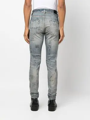 Amiri Slim-fit Illustration Print Jeans