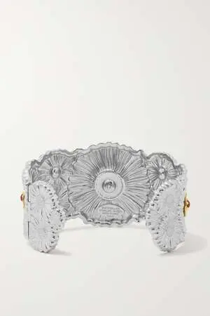 Buccellati Sterling Gold Vermeil, Jasper And Diamond Cuff