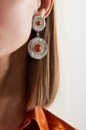 Buccellati Blossoms Jasper And Diamond Earrings