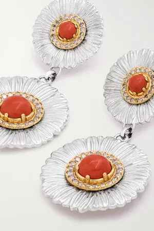 Buccellati Blossoms Jasper And Diamond Earrings
