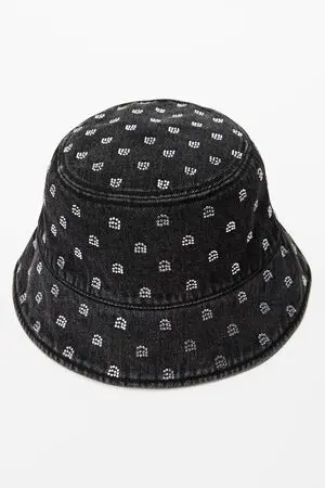 Alexander Wang Crystal Bucket Hat In Denim