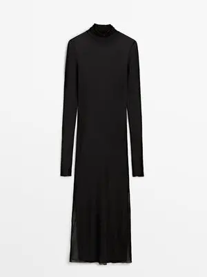 massimo dutti black silk dress Massimo Dutti Slip Dress Black Massimo Dutti Dresses Nwt Massimo Dutti Lace  Trimmed Slip Midi