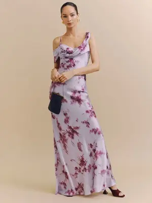 REFORMATION Reformation Ronda Silk Maxi Dress Pink