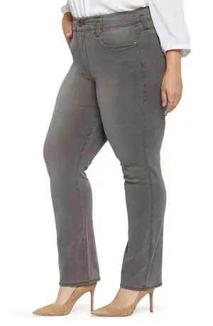 NYDJ Marilyn Hollywood High-waist Straight-leg Jeans - Smokey Mountain