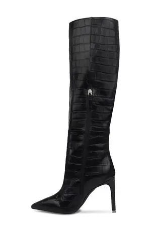 BLACK SUEDE STUDIO Taylor Croc-embossed Knee High Boots - Black Croc