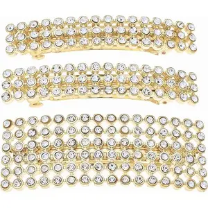 Ettika Assorted 3-pack Crystal Barrettes - Gold