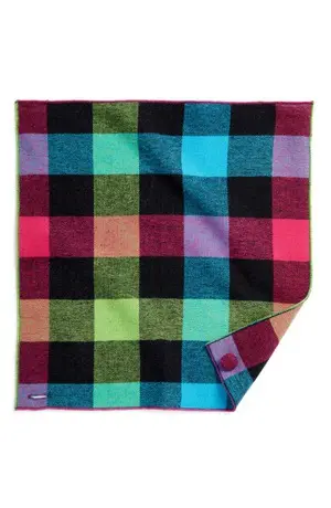 CLIFTON WILSON Buffalo Check Cotton Flannel Pocket Square