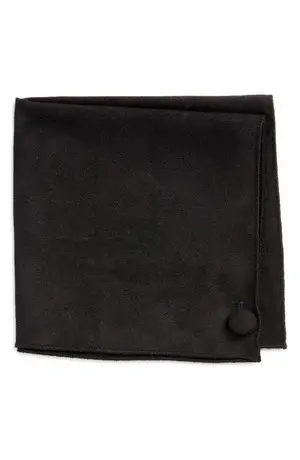 CLIFTON WILSON Sueded Cotton Pocket Square - Black