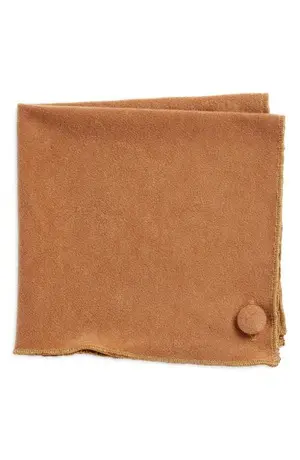 CLIFTON WILSON Solid Sueded Cotton Pocket Square Tan