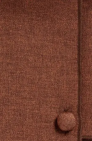 CLIFTON WILSON Solid Wool Pocket Square - Brown