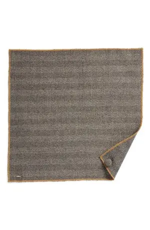 CLIFTON WILSON Herringbone Wool Pocket Square
