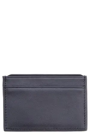 ROYCE NEW YORK Personalized Rfid Leather Card Case - Navy Blue- Deboss