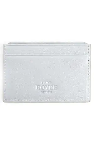 ROYCE NEW YORK Personalized Rfid Leather Card Case - Silverold Foil