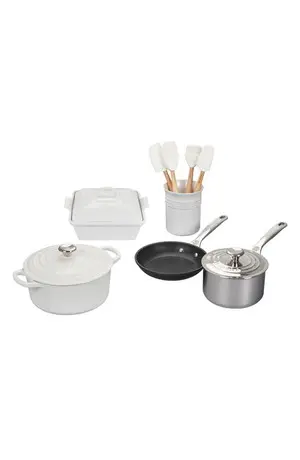 LE CREUSET 12-piece Mixed Material Cookware Set White