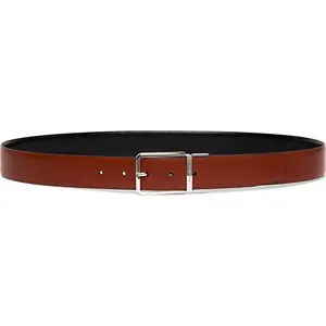 Santoni Reversible Leather Belt - Black-tan