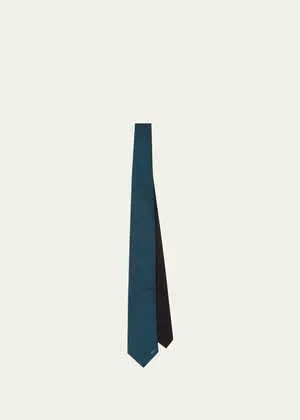 Prada Prada Needlepoint Silk Neck Tie Fumo