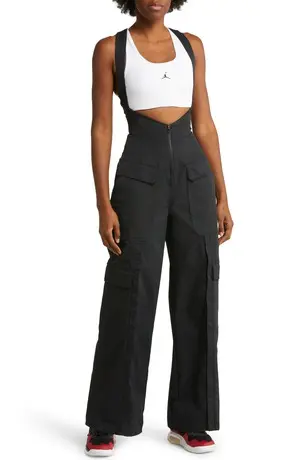 JORDAN 23 Engineered Chicago Corset Cutout Overalls - Black/ Black