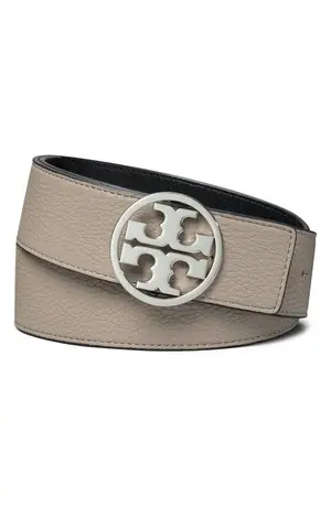 Tory Burch Miller 1.5-inch Reversible Belt - Gray Heron/black/silver